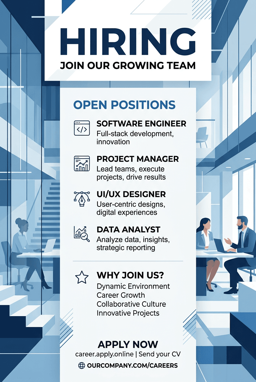 Recruitment Poster Templates - AI Generator | Poster
