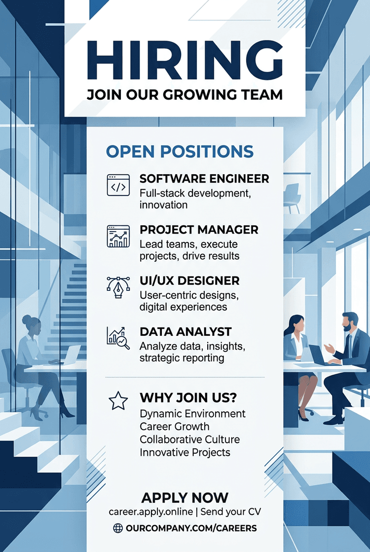 Recruitment Poster Templates - AI Generator | Poster